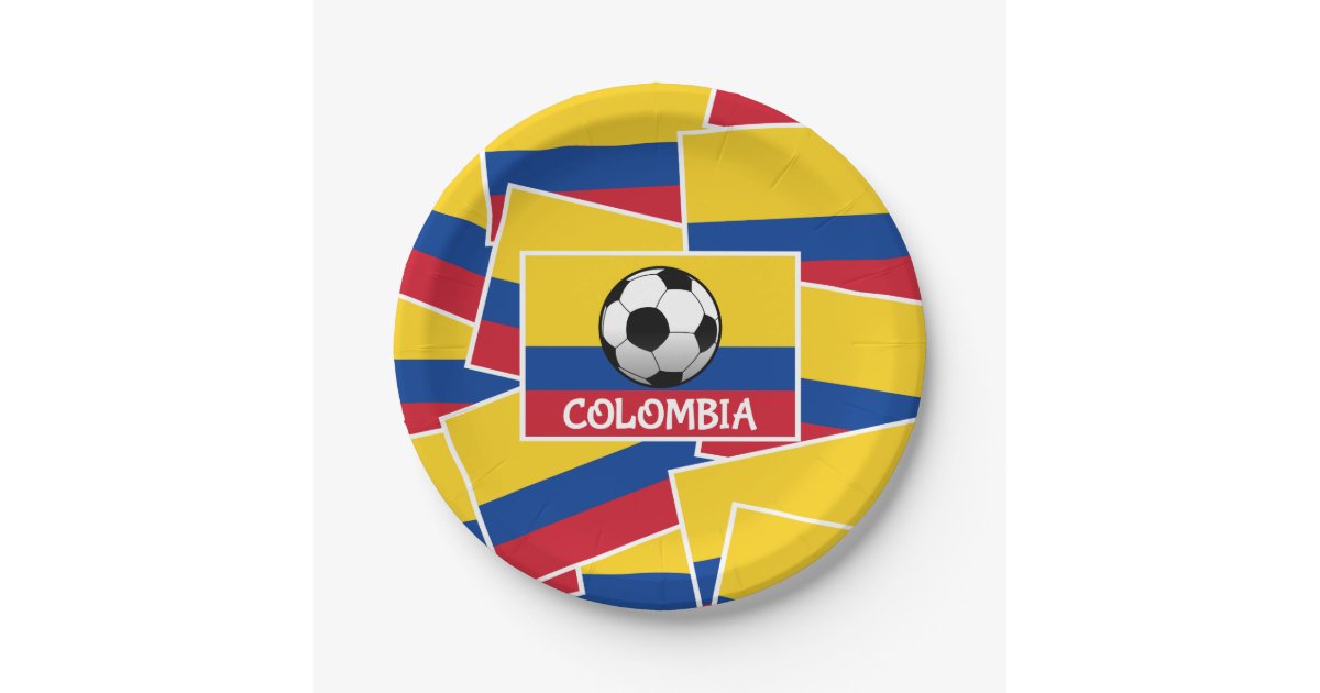 Colombia Football Paper Plates | Zazzle