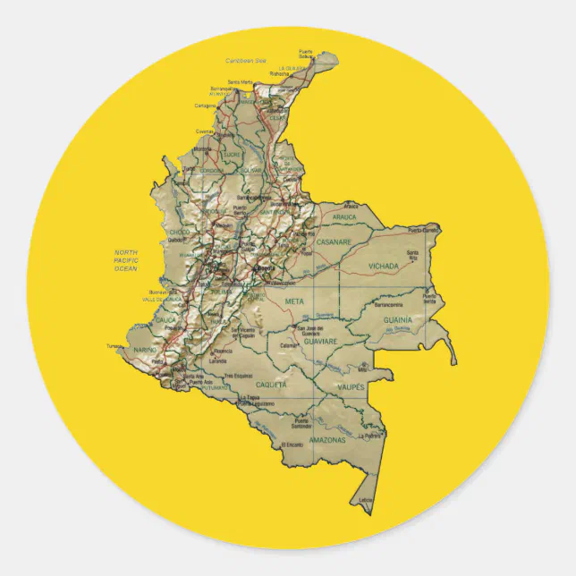 Colombia Map Sticker | Zazzle