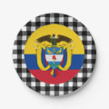 Colombia Plate, buffalo plaid & Colombian Flag Paper Plates | Zazzle
