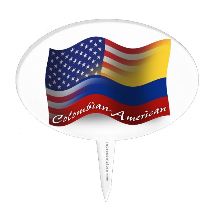 Colombian-American Waving Flag Cake Topper | Zazzle.com