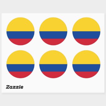 Colombian Flag, Flag of Colombia Classic Round Sticker | Zazzle
