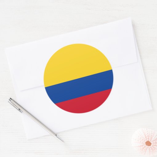 Colombian Flag, Flag of Colombia Classic Round Sticker | Zazzle