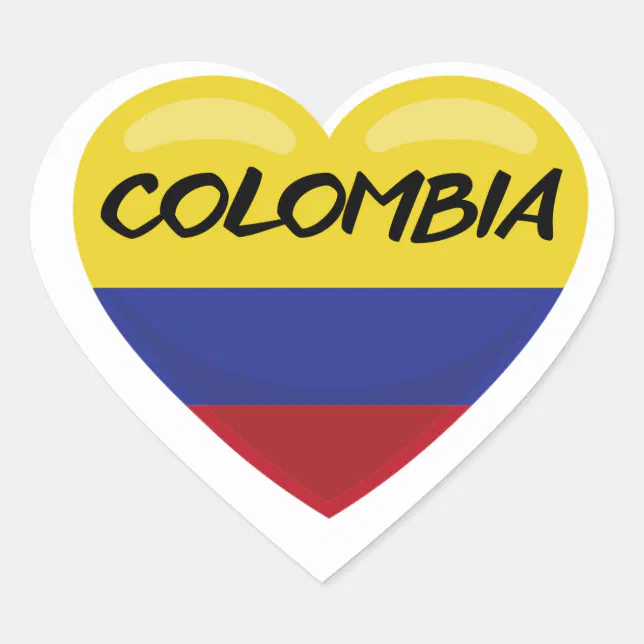 Colombian Flag Heart Sticker | Zazzle