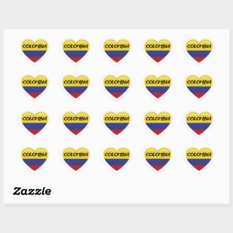 Colombian Flag Heart Sticker | Zazzle