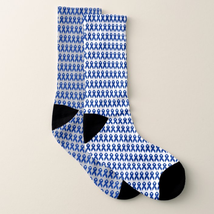 Colon Cancer Awareness Blue Ribbon Socks | Zazzle.com