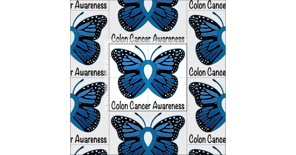 Colon Cancer Awareness: Butterfly Fabric | Zazzle