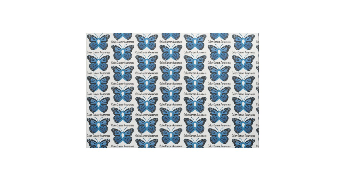 Colon Cancer Awareness: Butterfly Fabric | Zazzle
