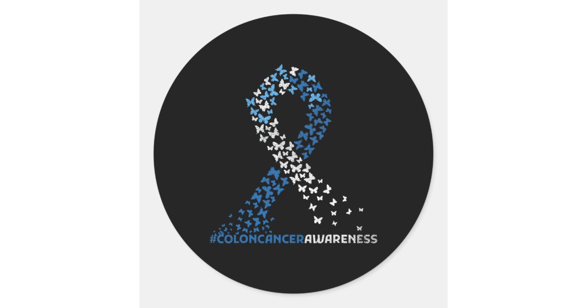 Colon Cancer Awareness Colonoscopy Blue Ribbon But Classic Round ...