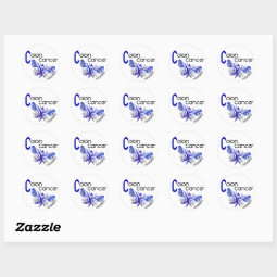 Colon Cancer BUTTERFLY 3 Classic Round Sticker | Zazzle