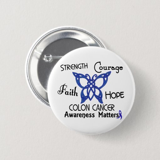 Colon Cancer Celtic Butterfly 3 Pinback Button | Zazzle