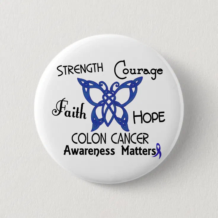 Colon Cancer Celtic Butterfly 3 Pinback Button | Zazzle
