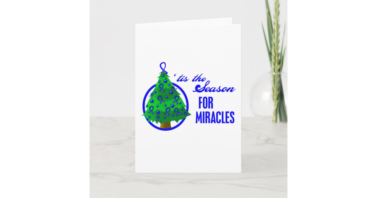 Colon Cancer Christmas Miracles Holiday Card | Zazzle