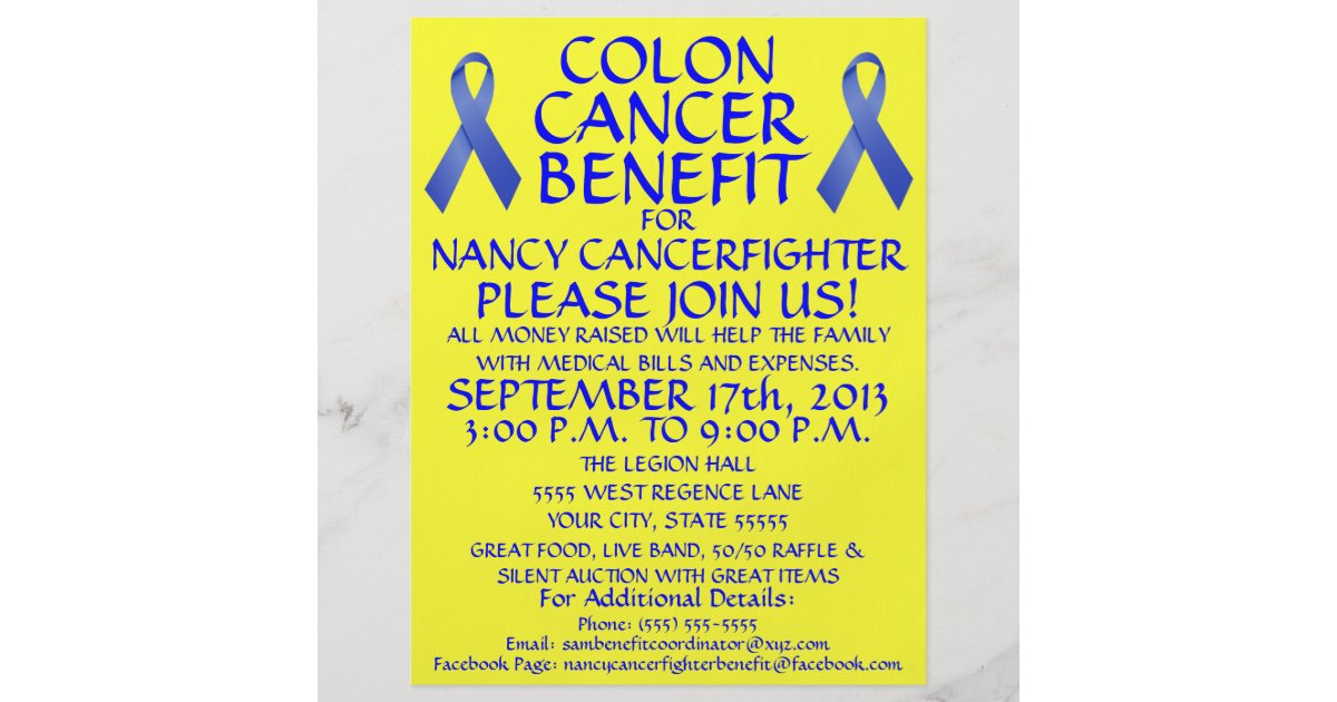 Colon Cancer Fighter Benefit Flyer | Zazzle