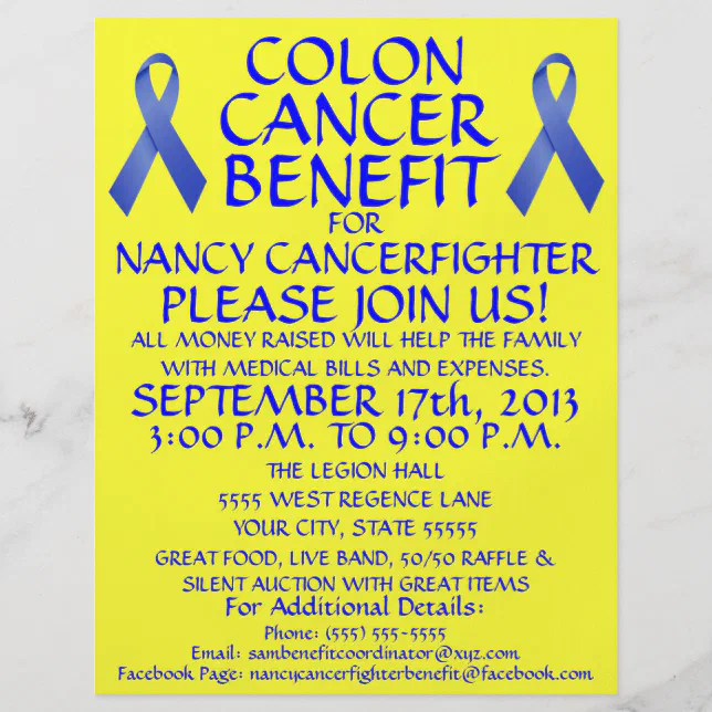 Colon Cancer Fighter Benefit Flyer | Zazzle
