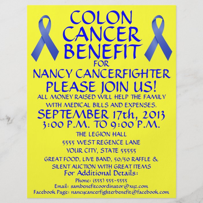 Colon Cancer Fighter Benefit Flyer | Zazzle