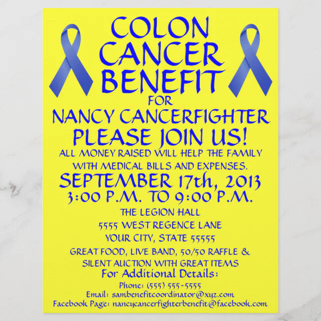 Colon Cancer Fighter Benefit Flyer | Zazzle
