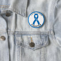 Colon Cancer Fighter Ribbon White Button | Zazzle