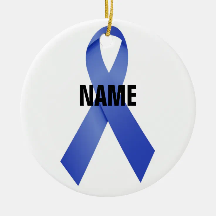 Colon Cancer Memorial Ribbon Ceramic Ornament | Zazzle