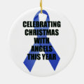 Colon Cancer Memorial Ribbon Ceramic Ornament | Zazzle