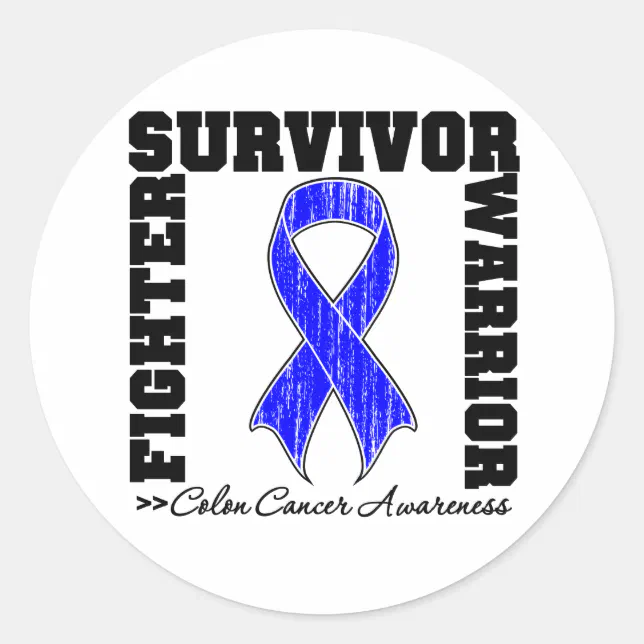 Colon Cancer Survivor Fighter Warrior Classic Round Sticker | Zazzle