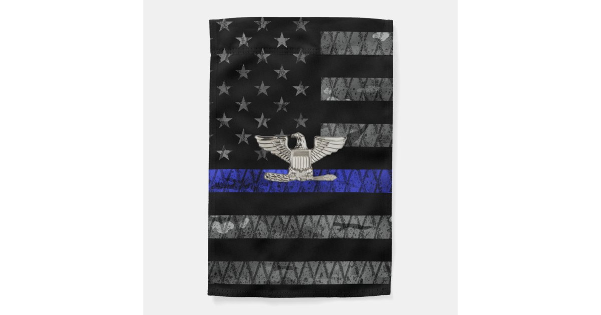 Colonel Thin Blue Line Distressed Flag | Zazzle