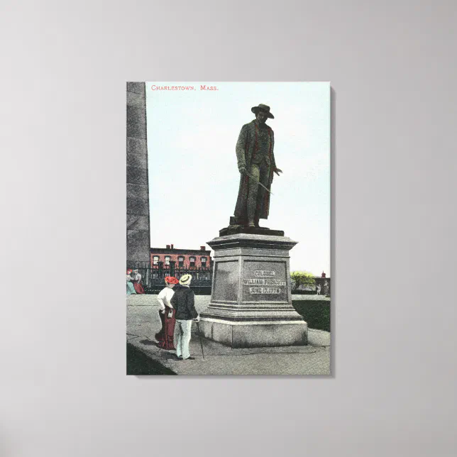 Colonel William Prescott Statue Scene Canvas Print | Zazzle