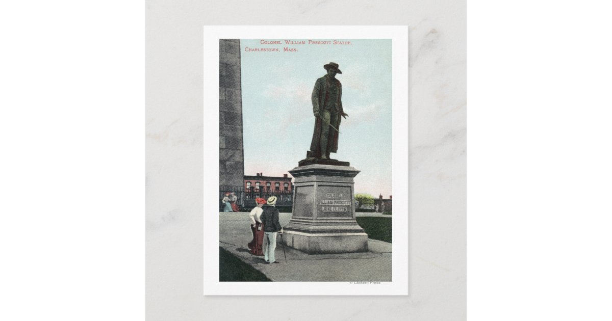Colonel William Prescott Statue Scene Postcard | Zazzle