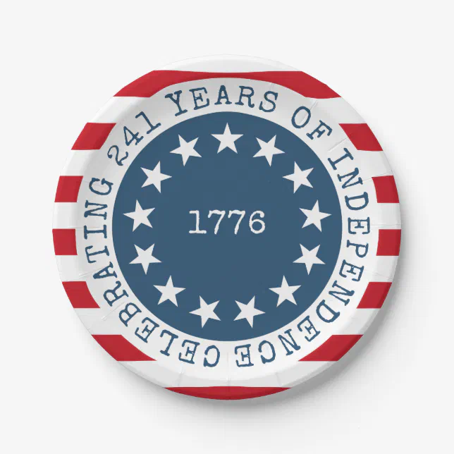 Colonial American Flag 1776 Patriotic Paper Plates | Zazzle