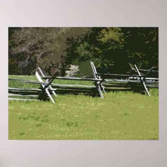 Colonial Virginia Split Rail Fence II Poster | Zazzle.com