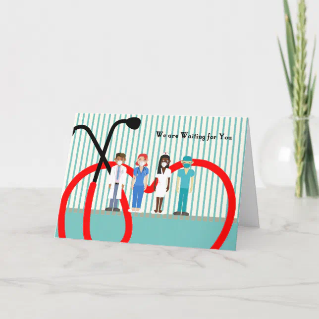 Colonoscopy Get Well Soon with Medical Staff Thank You Card | Zazzle