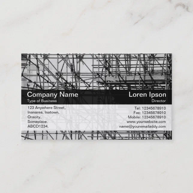 Color Band - Black - Scaffolding Business Card | Zazzle