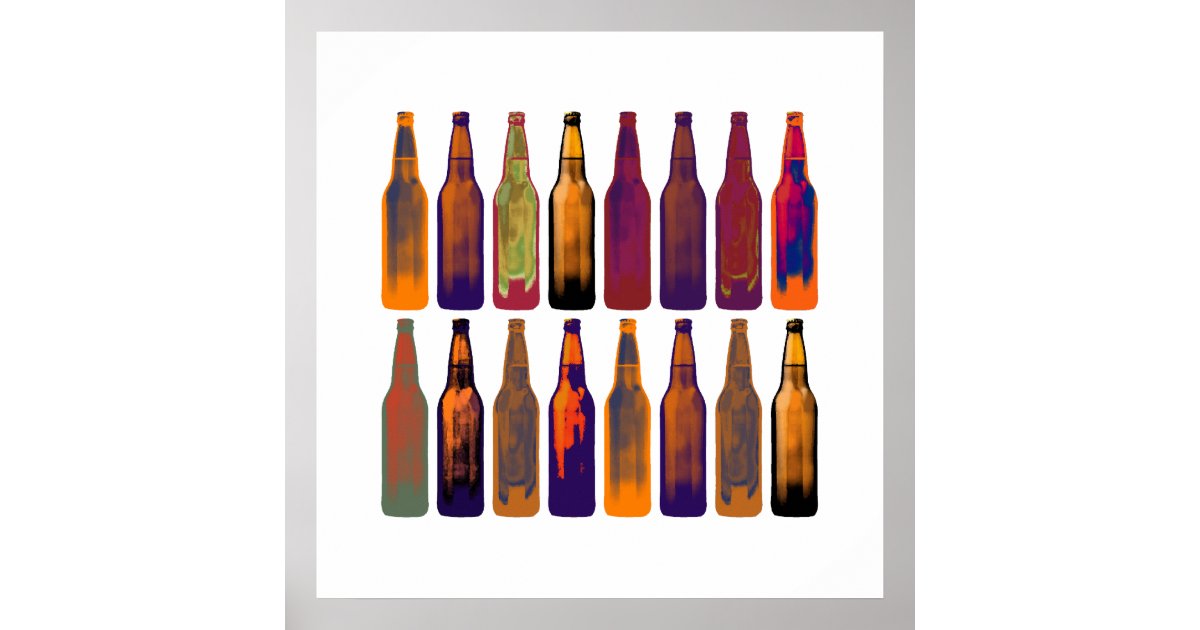 color beer bottles poster | Zazzle