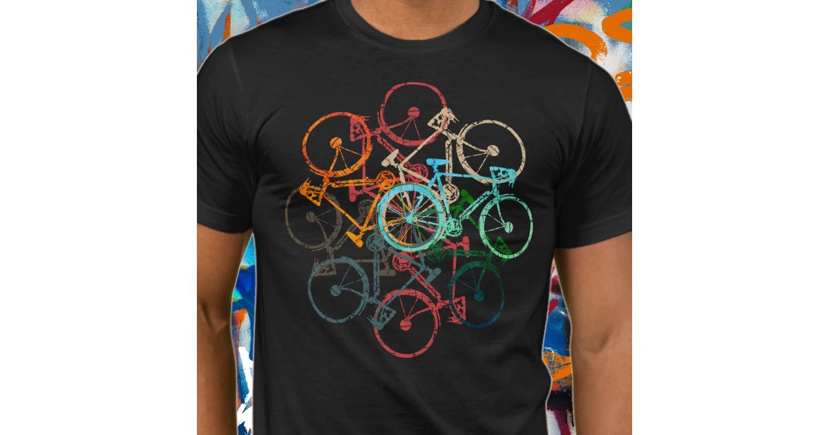 Color Bicycles . Cycling / Biking Black T-Shirt | Zazzle