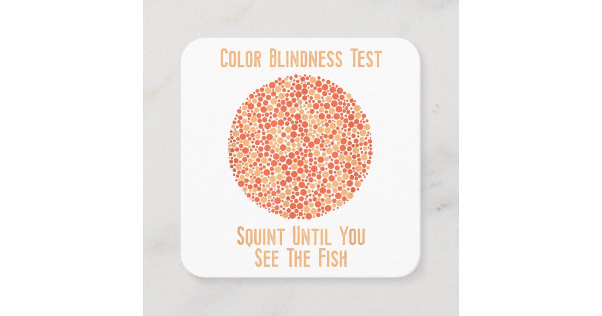 Color Blind T Shirt - Funny Color Blindness Test Square Business Card ...