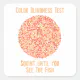 Color Blind T Shirt - Funny Color Blindness Test Square Sticker | Zazzle