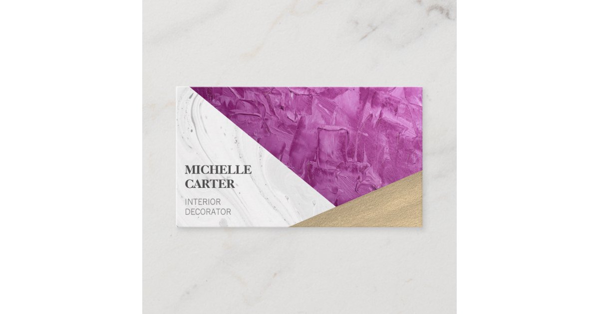 Color Block | Abstract Art | Interior Designer Business Card | Zazzle