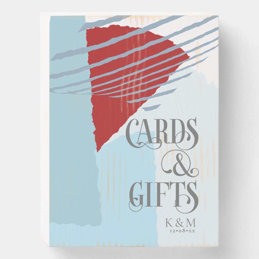 Color Block Cards and Gifts Winter ID740 Wooden Box Sign | Zazzle