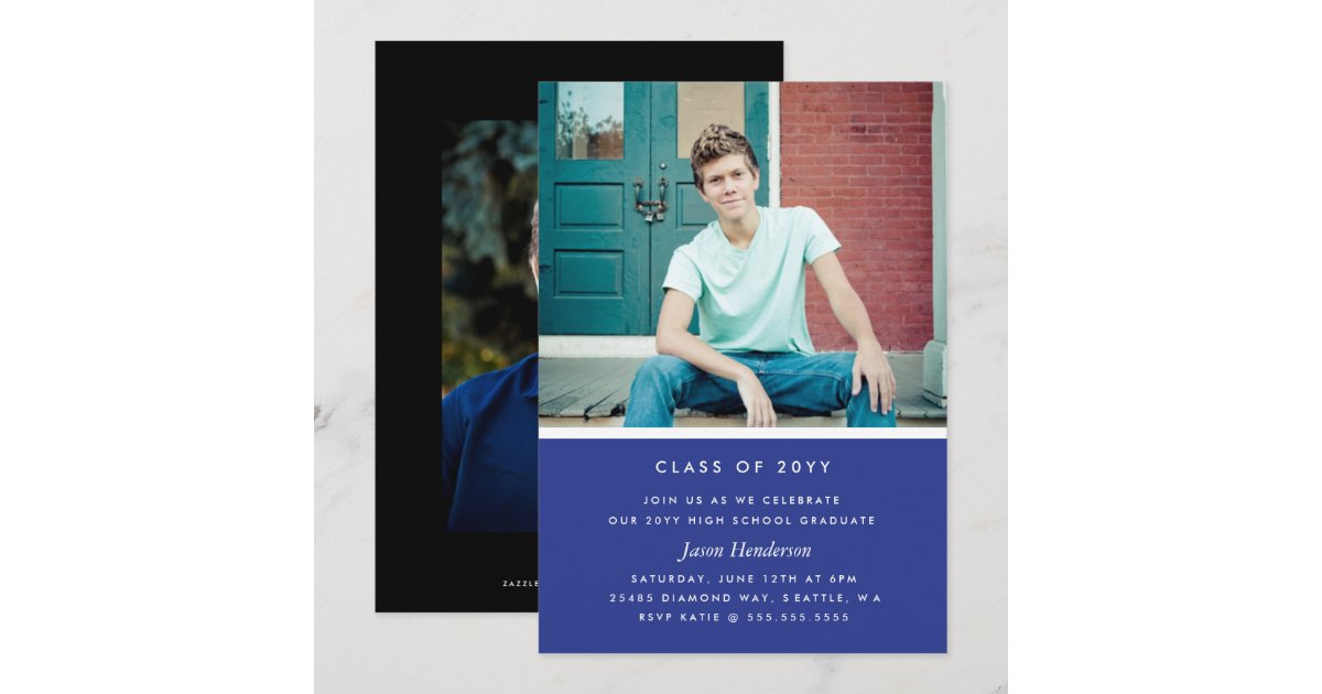 Color Block Graduation Invite | Zazzle