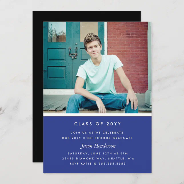 Color Block Graduation Invite | Zazzle