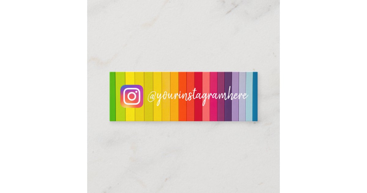 Color Block Instagram Stripes Mini Business Card | Zazzle