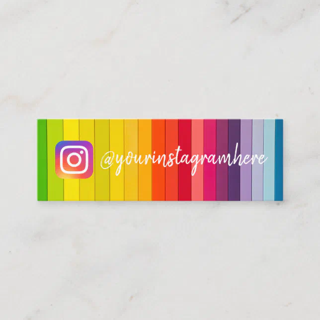 Color Block Instagram Stripes Mini Business Card | Zazzle