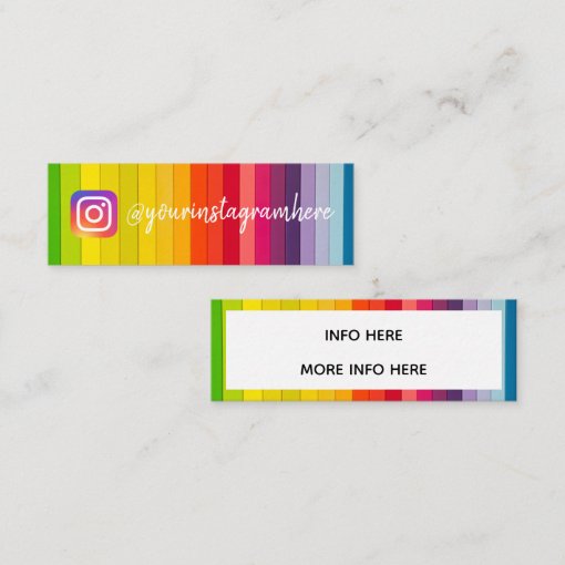 Color Block Instagram Stripes Mini Business Card | Zazzle