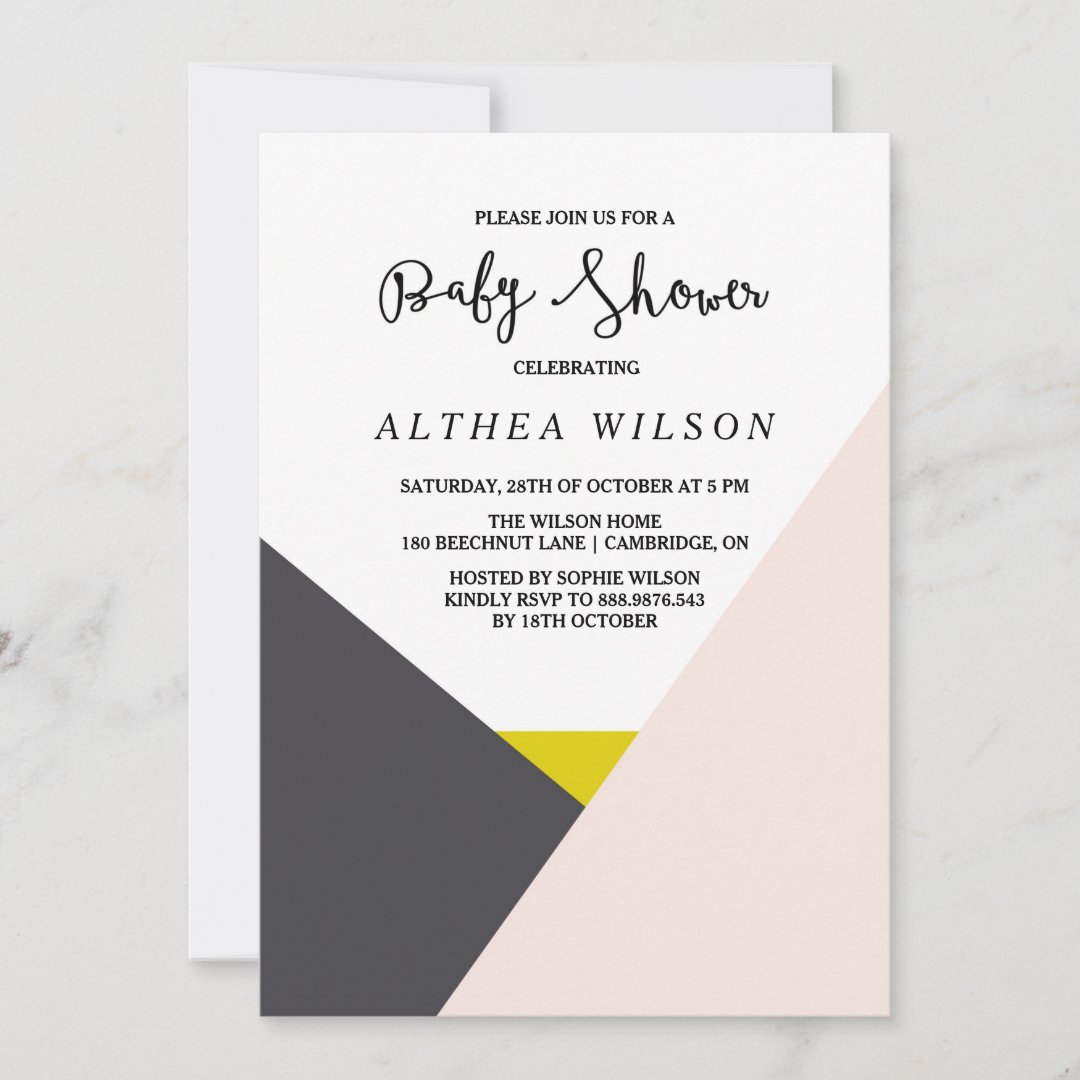 Color Block | Modern Baby Shower Invitation | Zazzle
