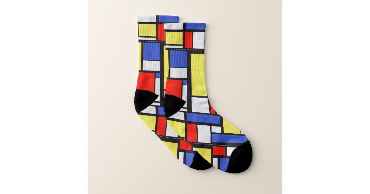 Color Block Mondrian Socks | Zazzle