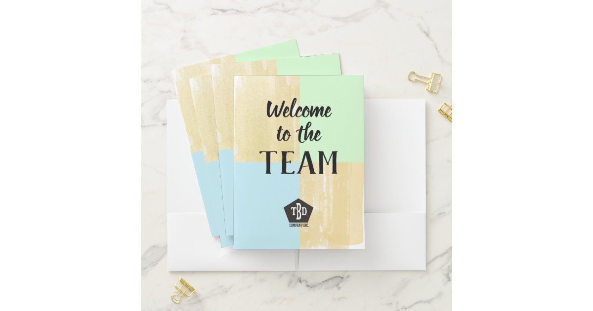 Color block new employee onboarding welcome folder | Zazzle