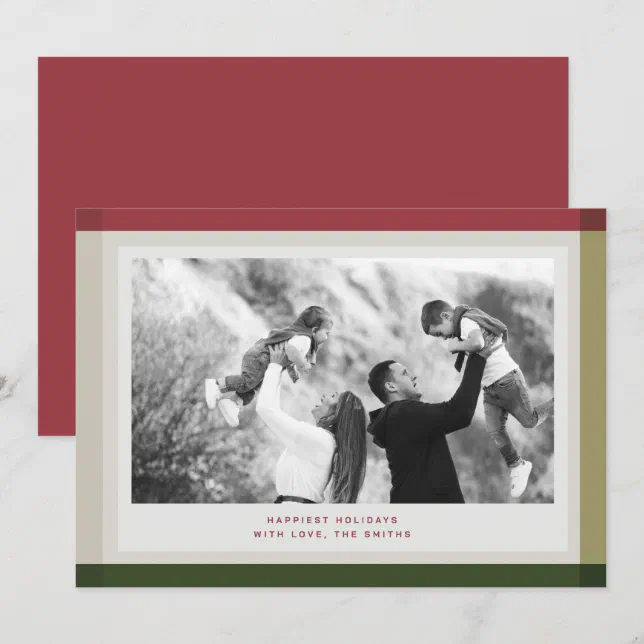 Color Block Photo Christmas Card | Zazzle