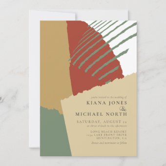 Color Block Wedding Autumn ID740 Invitation | Zazzle