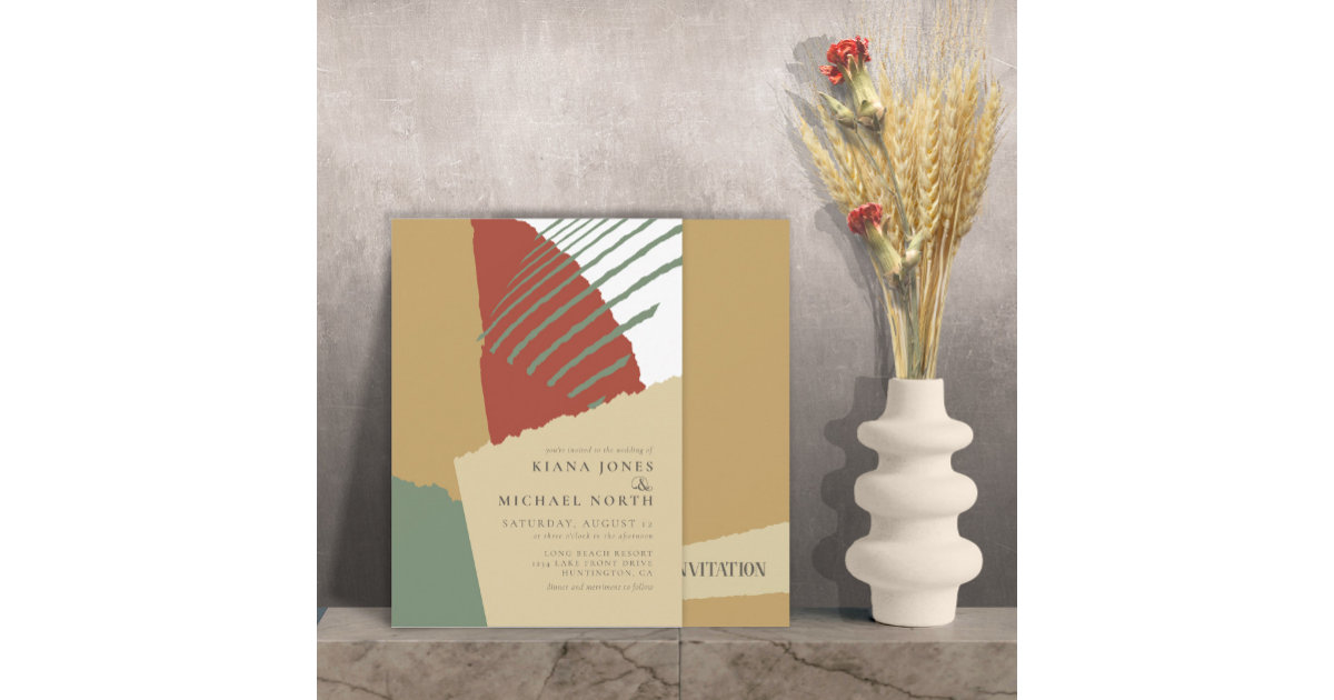 Color Block Wedding Autumn ID740 Invitation | Zazzle