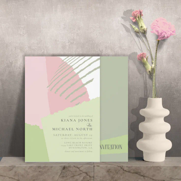 Color Block Wedding Spring ID740 Invitation | Zazzle