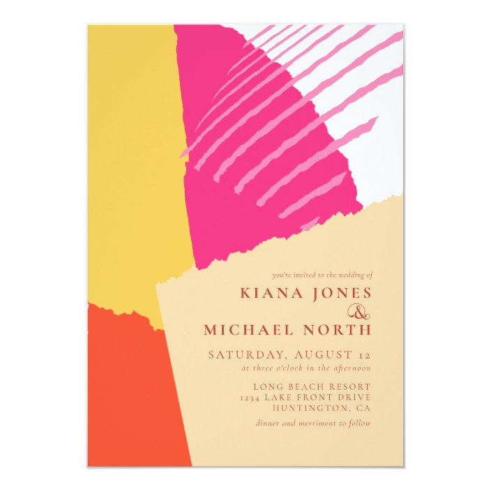 Color Block Wedding Summer ID740 Invitation | Zazzle.com